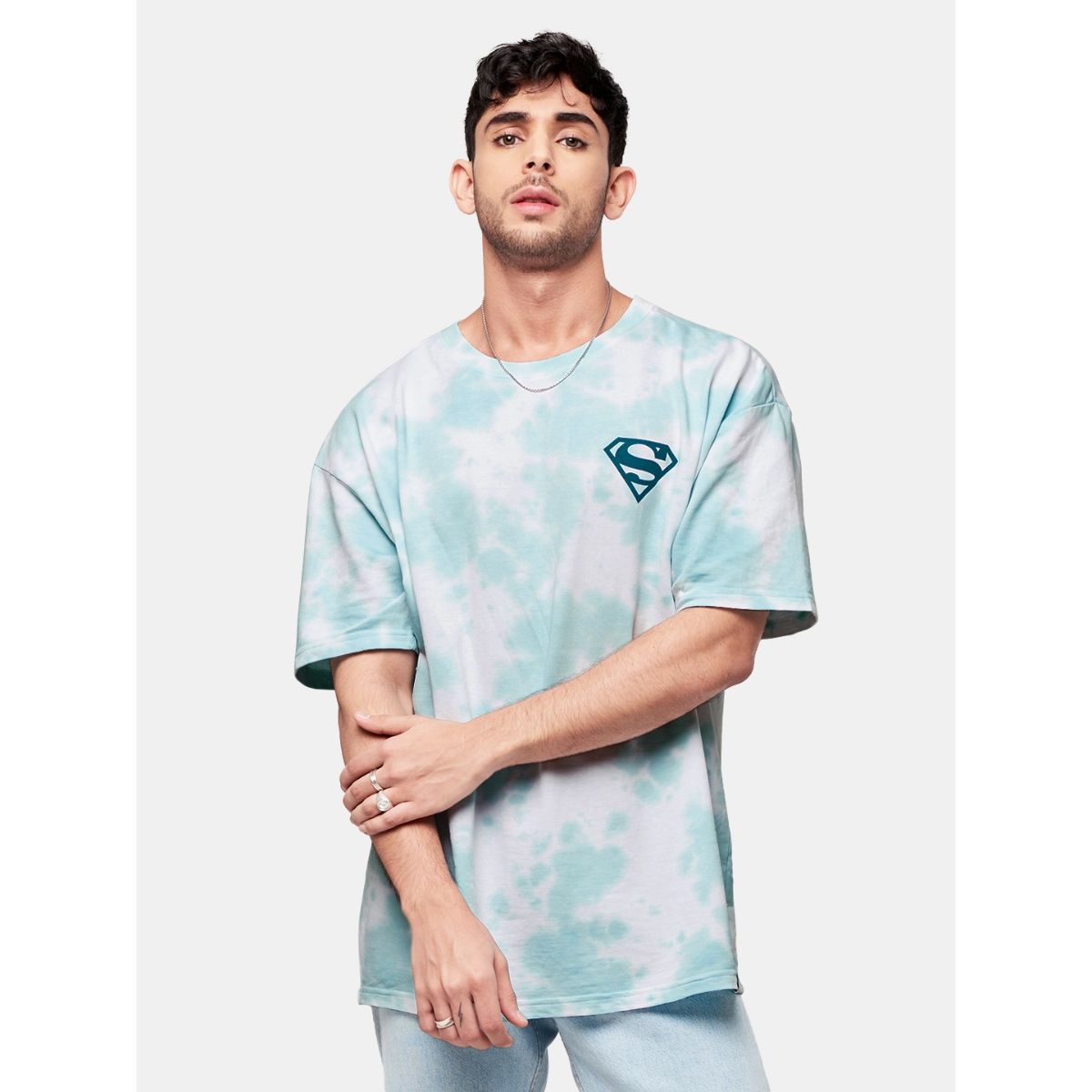 Buy The Souled Store Superman - Metropolis Blue Tie Dye Oversized T ...