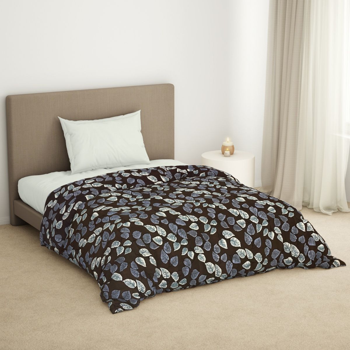 Buy Welspun Bliss Microfiber Shell Quilt D Brown Online