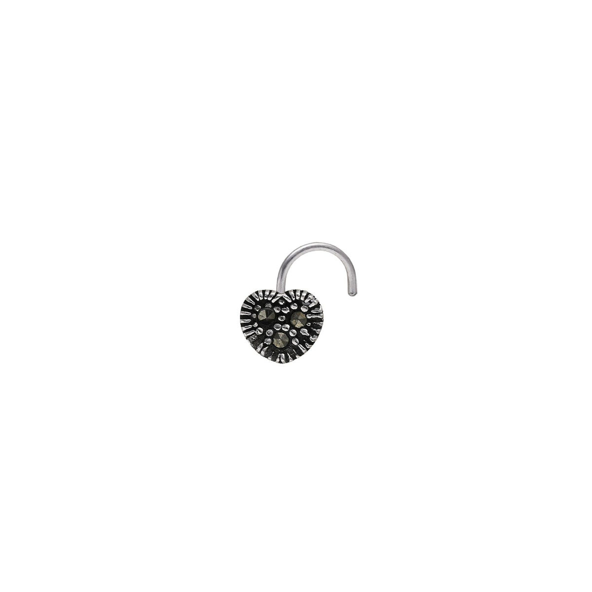 Giva Avni By Oxidised Silver Heart Nose Pin For Women One Size Buy
