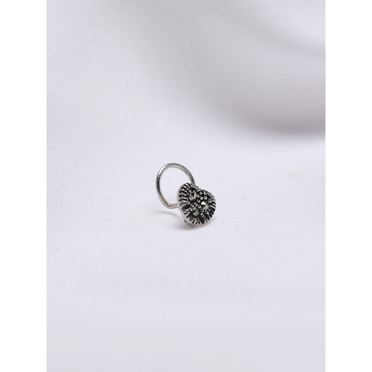 Giva Avni By Oxidised Silver Heart Nose Pin For Women One Size Buy