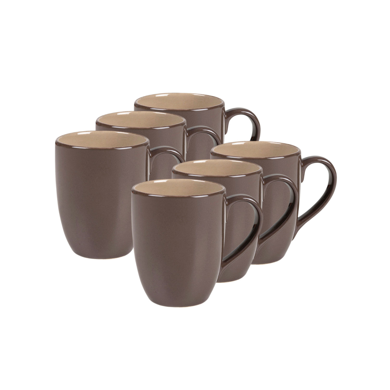 Buy Pure Home + Living Set of 6 Miller Brown Coffee Mugs Online