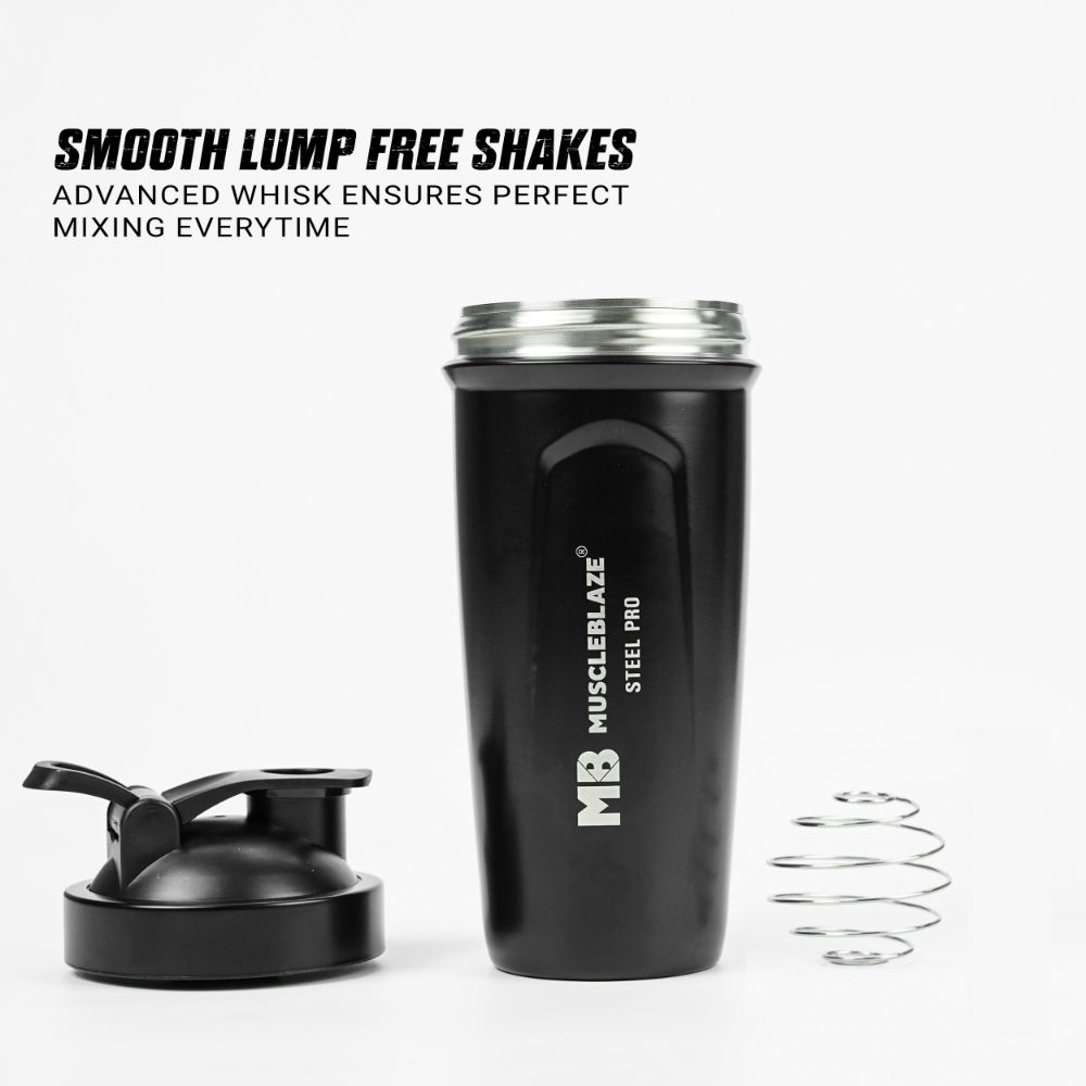Buy MuscleBlaze Stainless Steel Core Gym Shaker - Black Online
