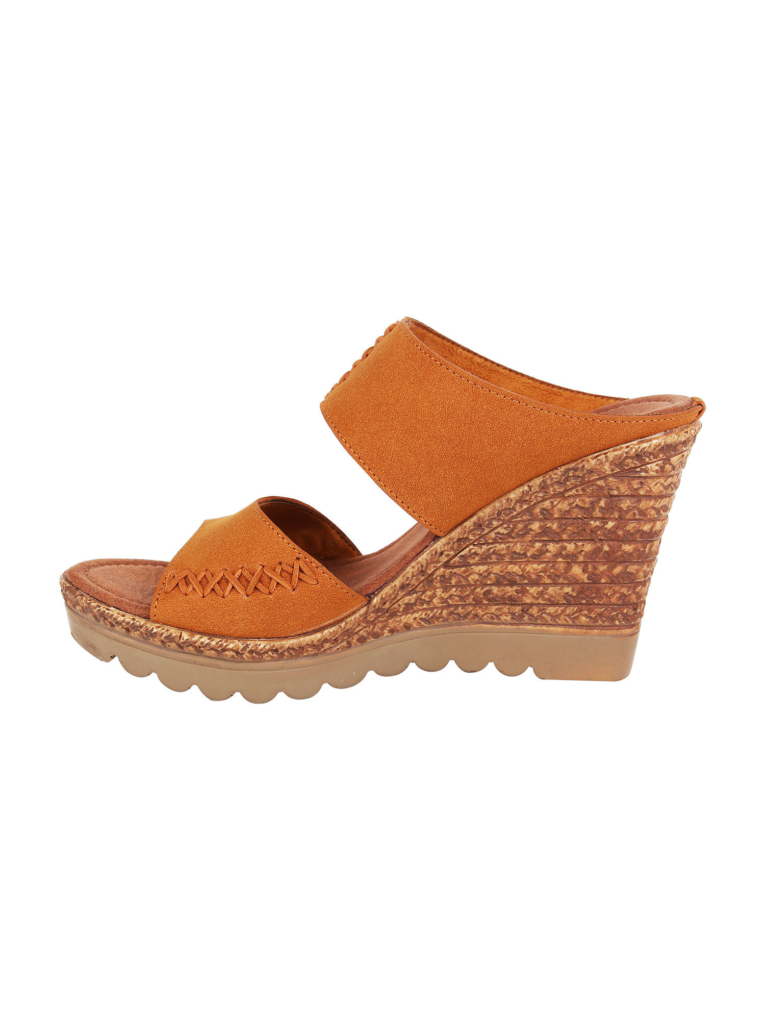 Buy CATWALK Tan Solid Wedges Online