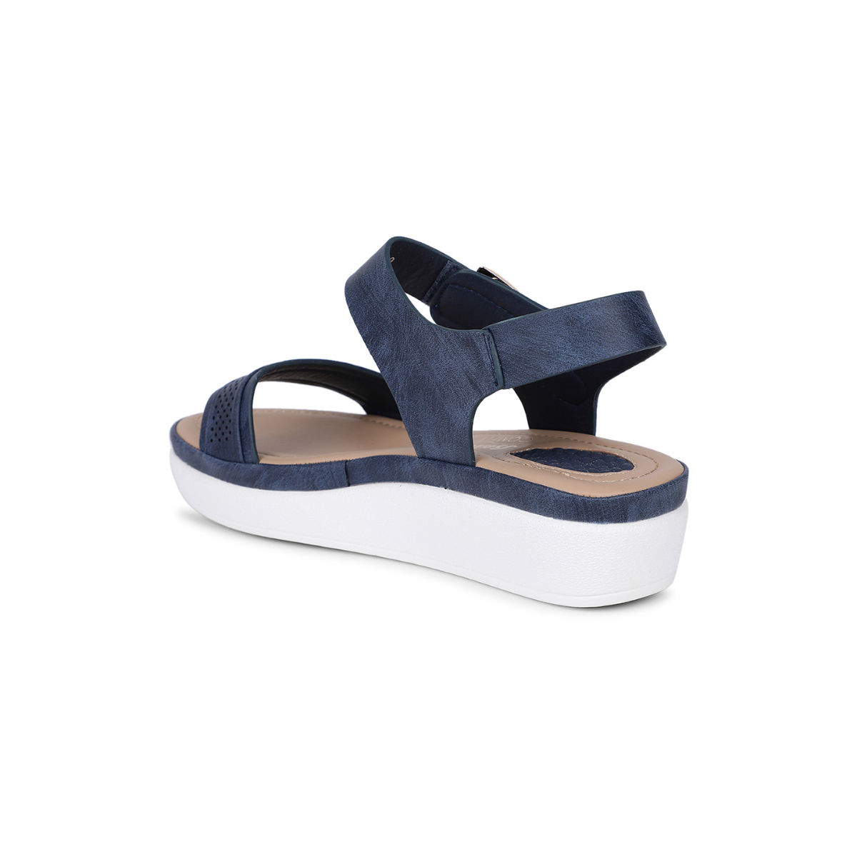 Buy Bata Solid Blue Wedge Sandals Online