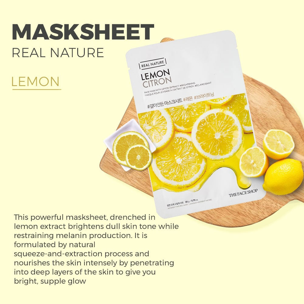 The Face Shop Real Nature Lemon Face Mask Buy The Face Shop Real Nature Lemon Face Mask Online 
