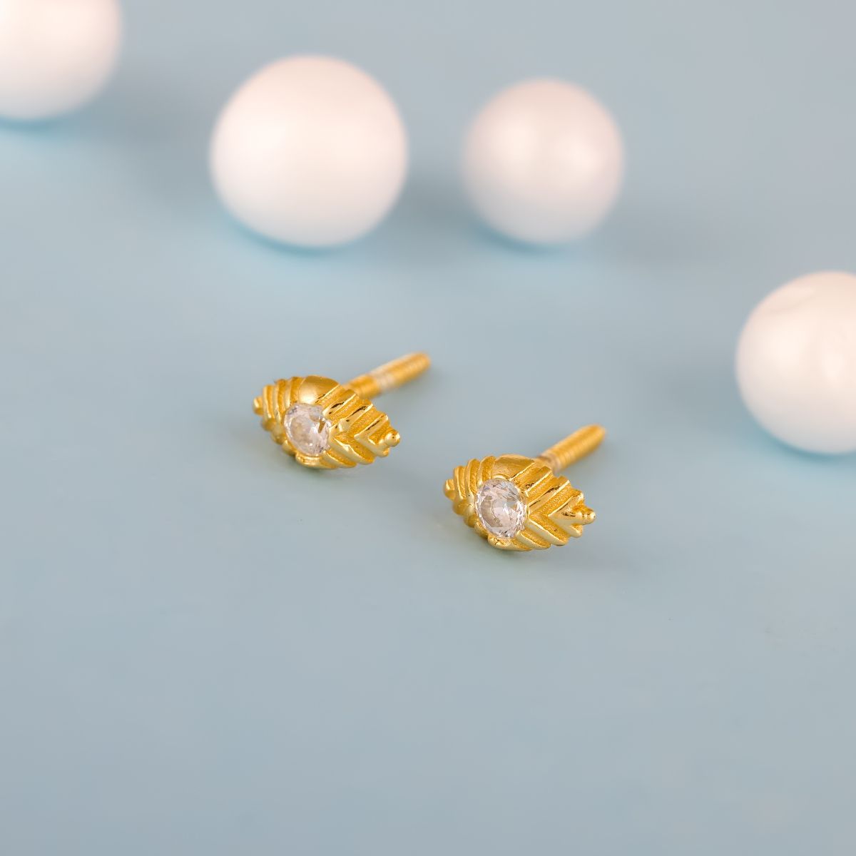 Buy GIVA Sterling Silver Golden Studded Eyes Earrings for Womens and ...