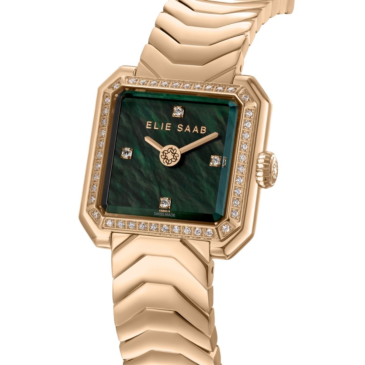 Buy Elie Saab Carre Swiss Made VS1 Clarity 48 Diamonds MOP Dial Womens ...