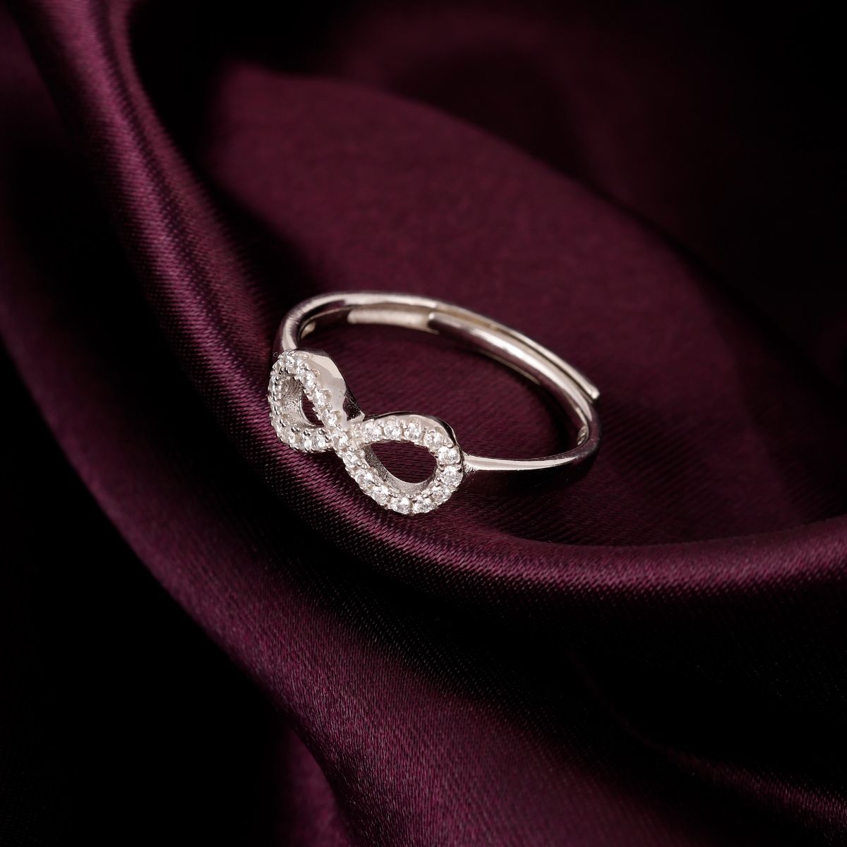 GIVA Sterling Silver Infinity Stoned Ring for Womens and Girls: Buy ...