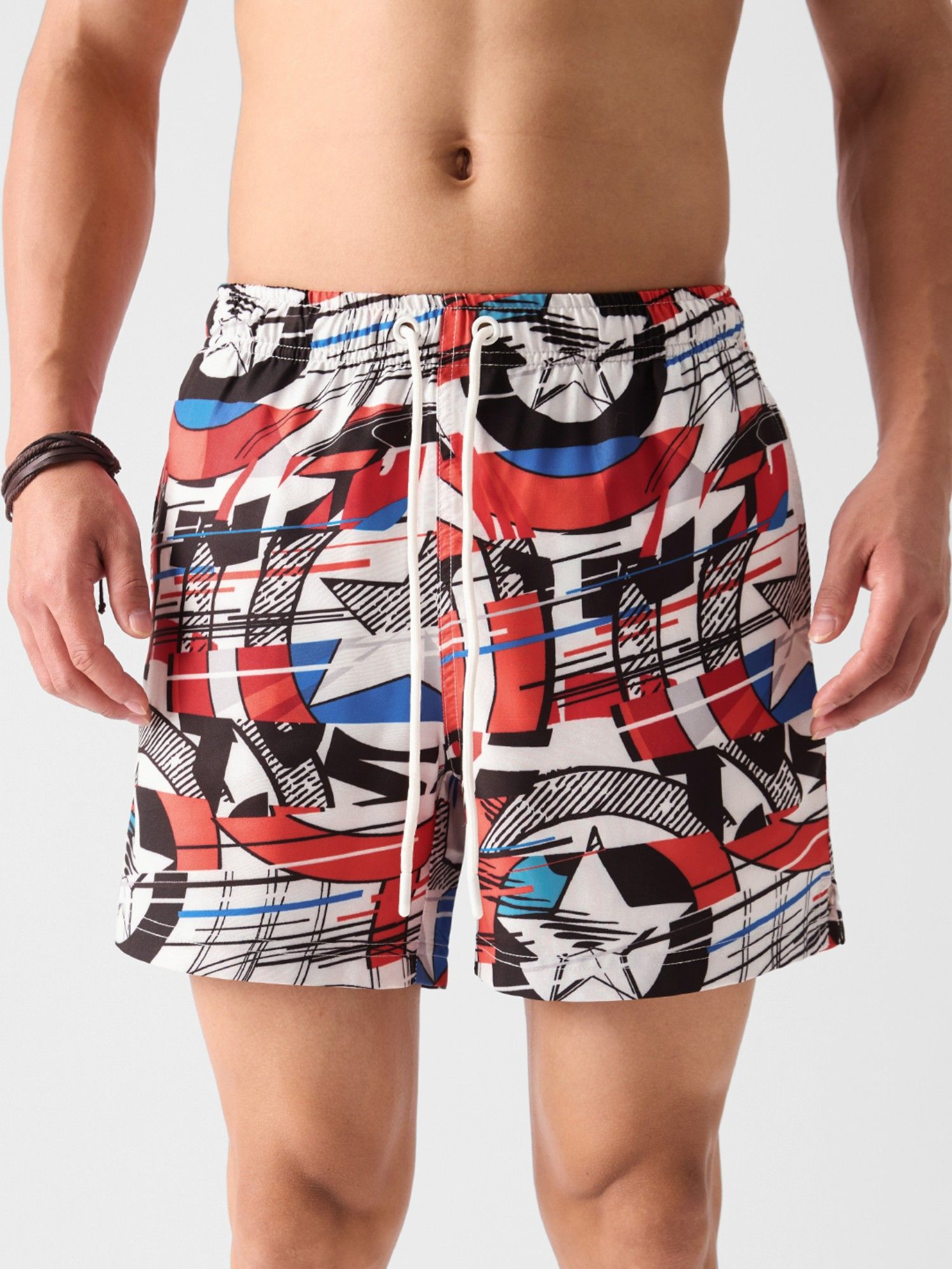 Buy The Souled Store Captain America: Shield Pattern Beach Shorts For ...