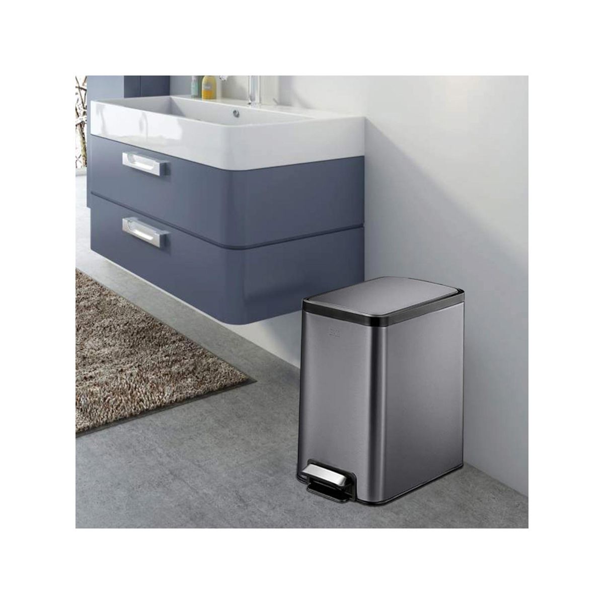 Buy OBSESSIONS Fingerprint Resistant Step Dustbin with Liner, 8 Litres ...