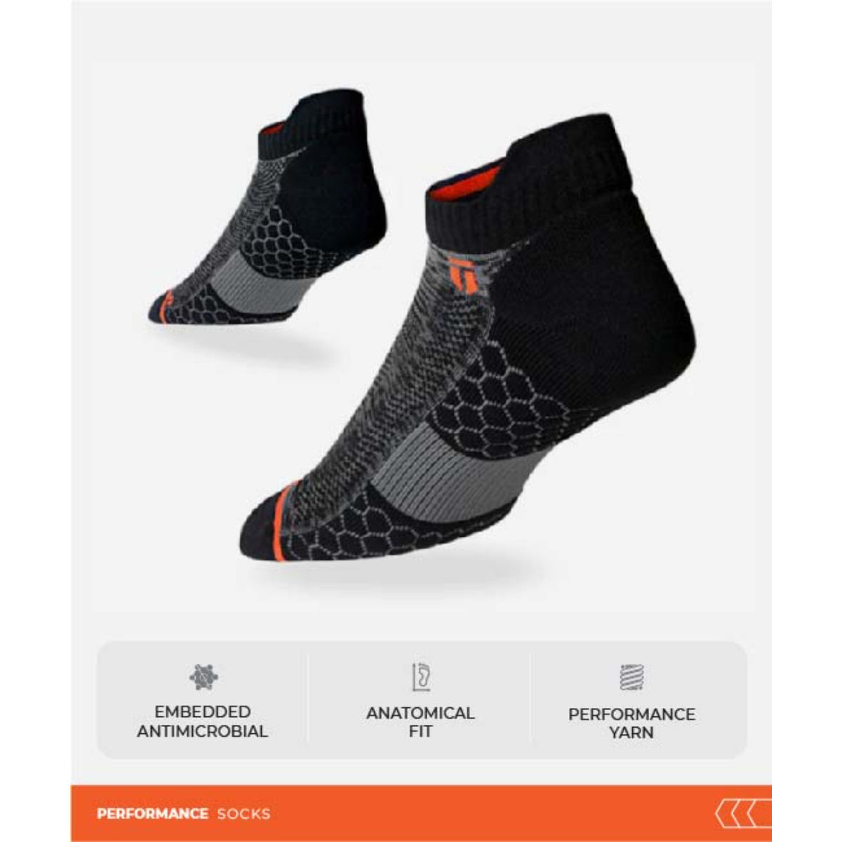 Buy Tego Unisex Socks Ankle Trail Light Black & Red Online