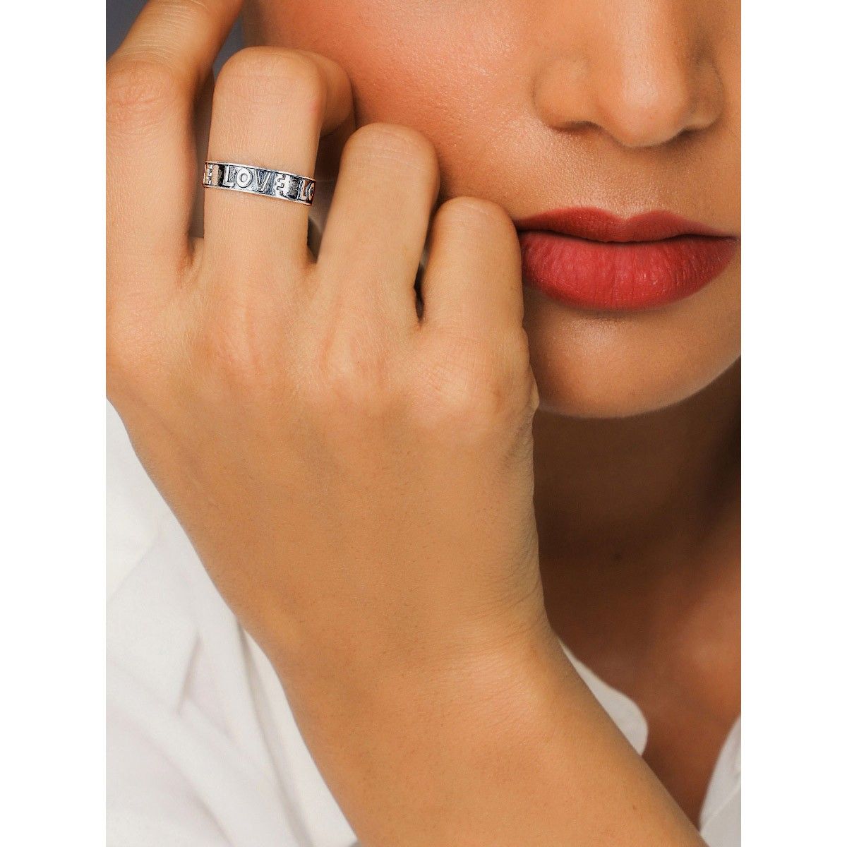 Buy GIVA Oxidised Silver New Love Ring For Girls And Womens Online