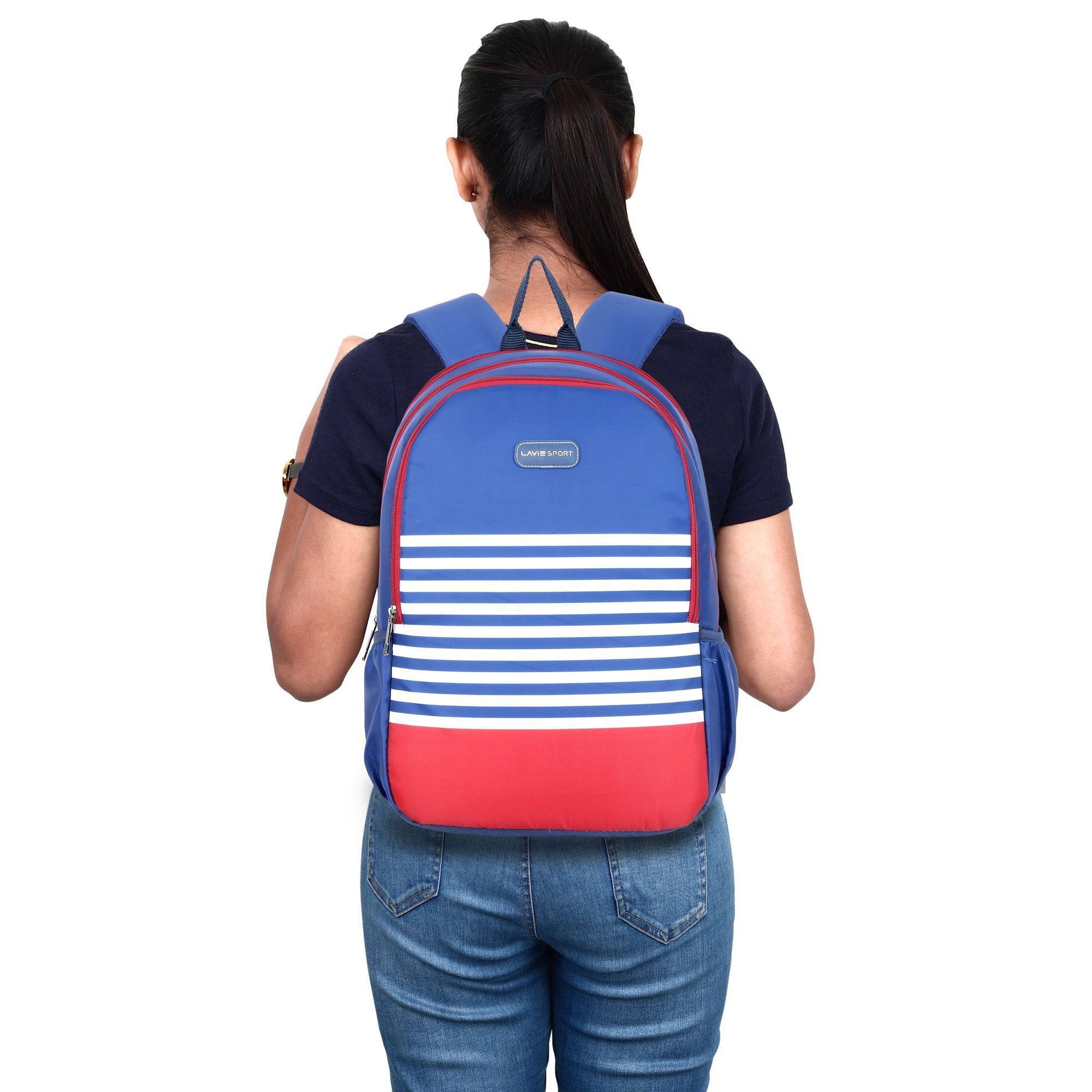 Buy Lavie Sport Red Stripes Backpacks Online