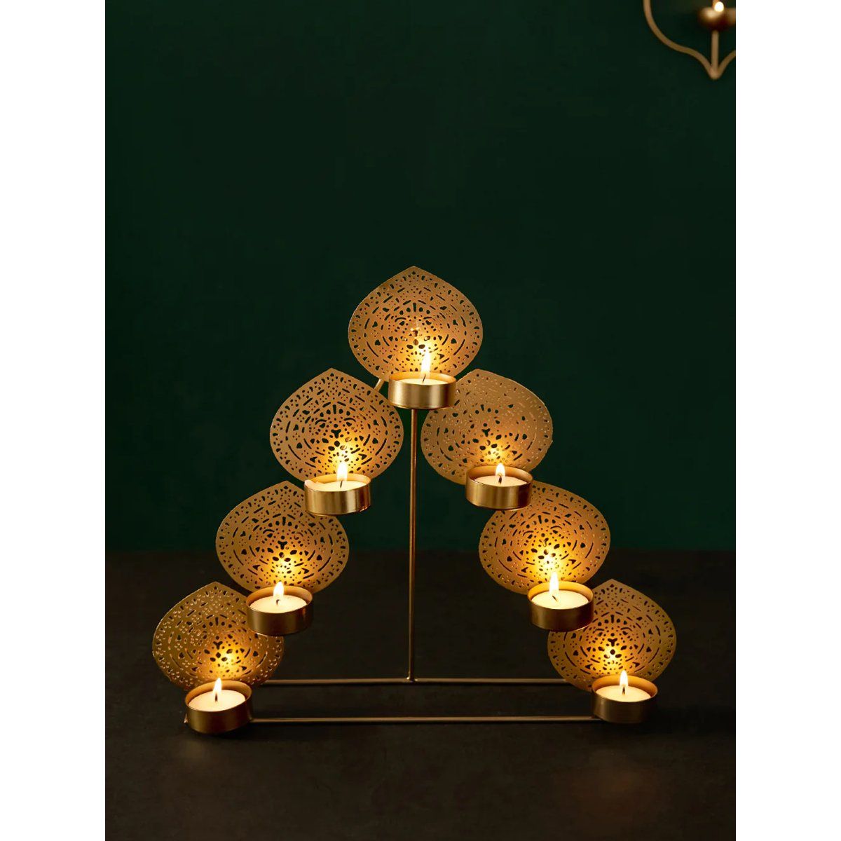 DecorTwist Mayur 4 Layered Leaf Tea Light Holder: Buy DecorTwist Mayur ...