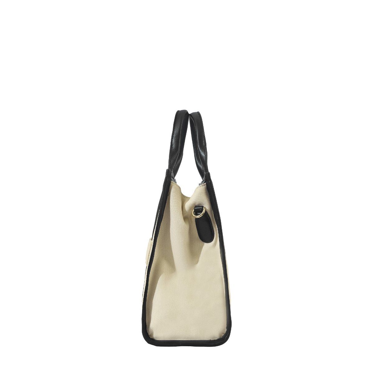 Buy Eske Ivory Black Solid Leather Tote Bag for Women Online
