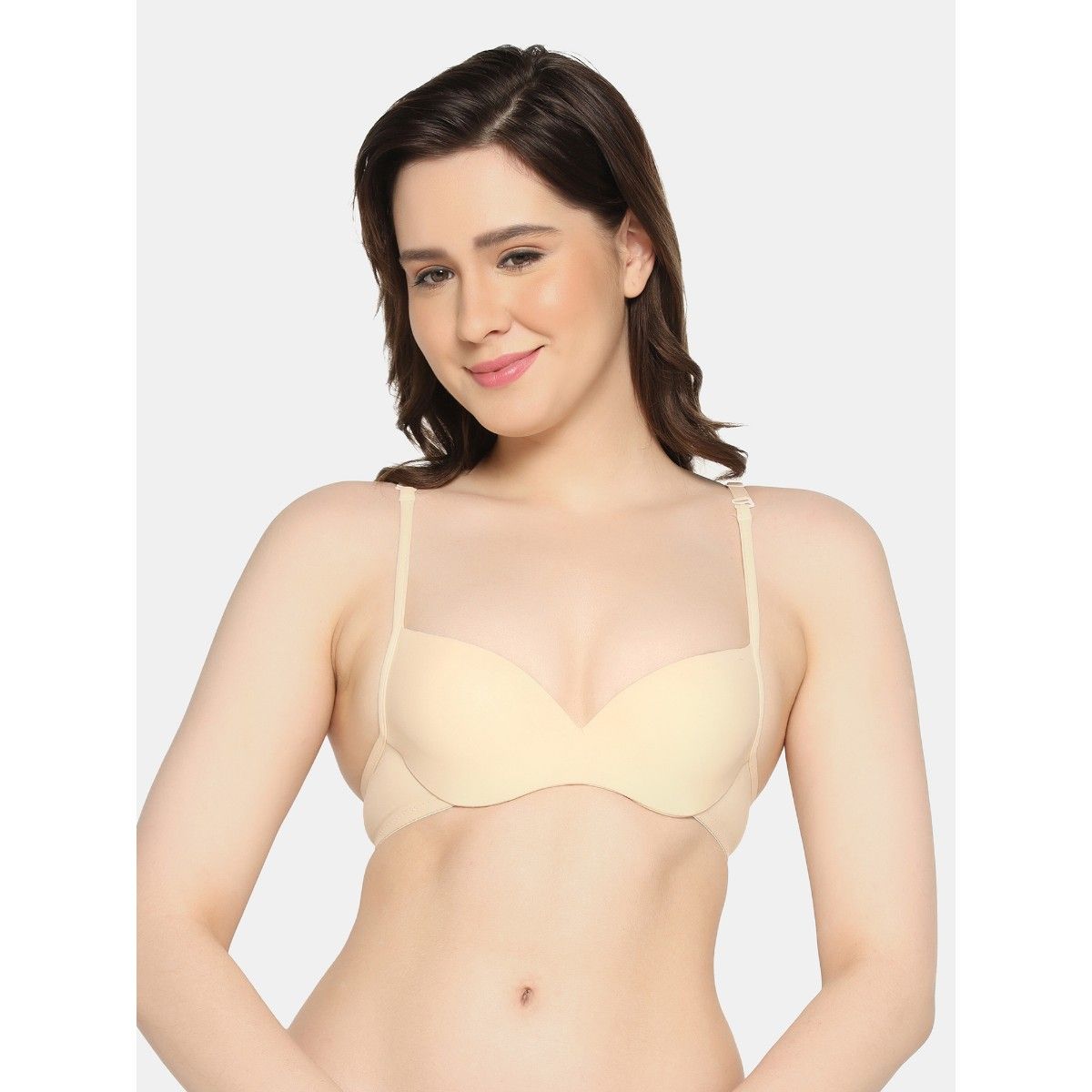 Buy Da Intimo Underwired Demi Cup Bra - Beige Online