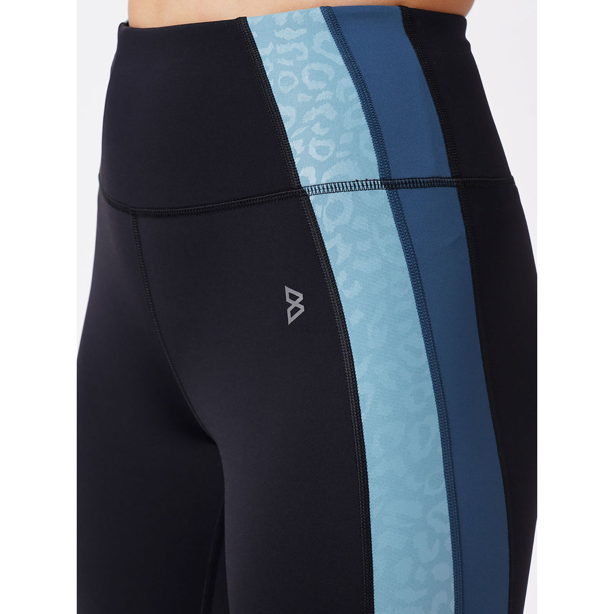 Buy BODD ACTIVE Teal & Black Wavy Leggings Online