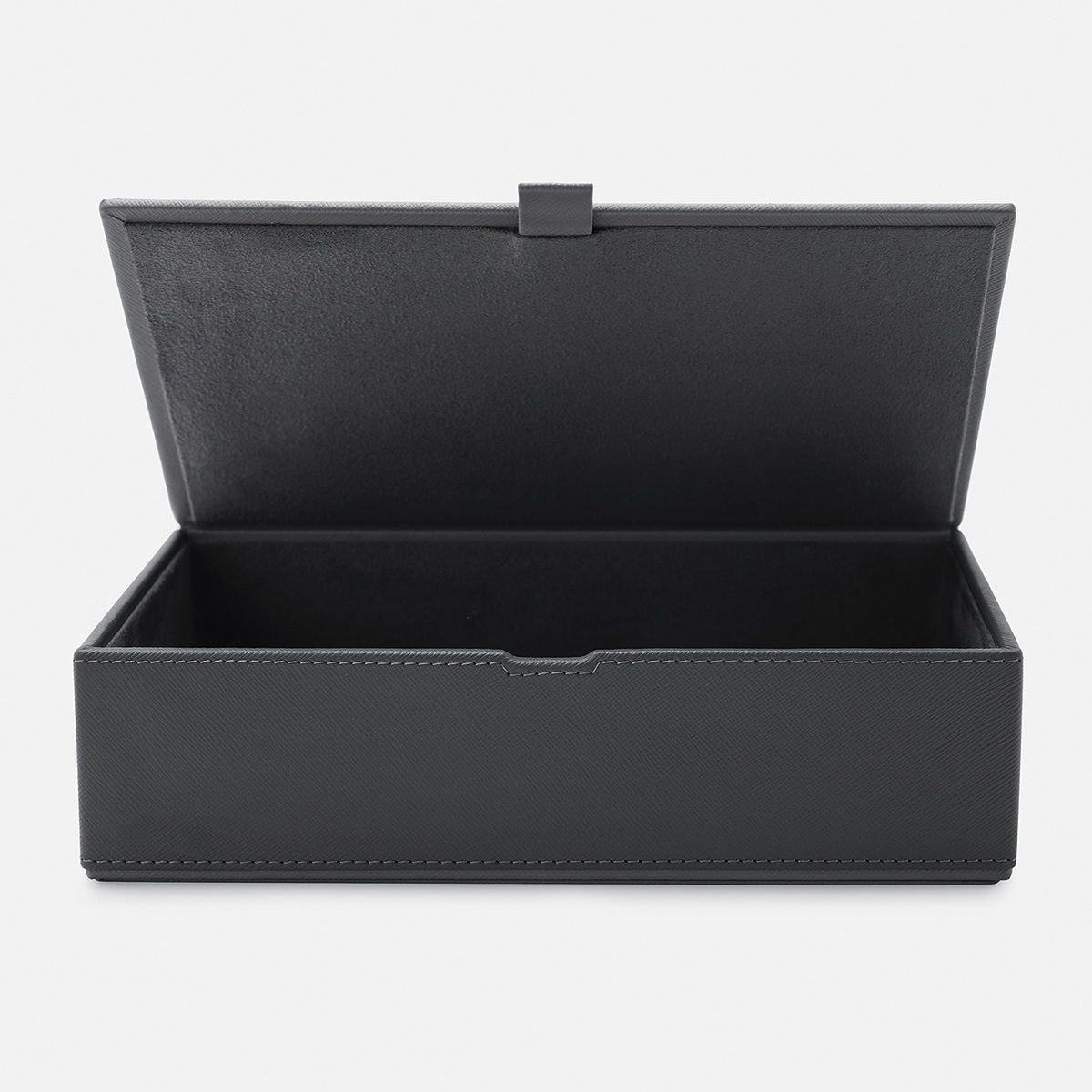 Buy Pure Home + Living Grey Faux Leather Box with Lid Online