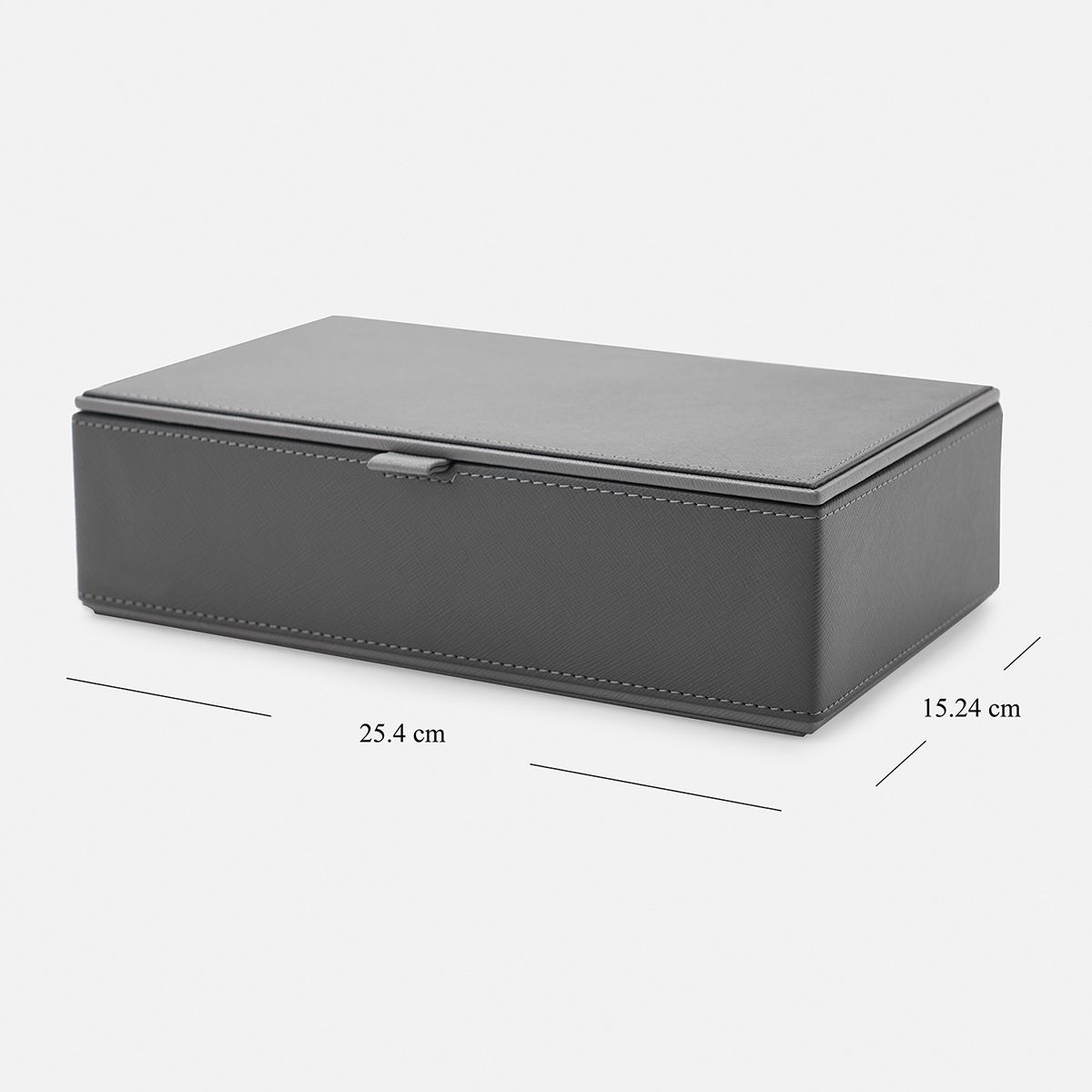 Buy Pure Home + Living Grey Faux Leather Box with Lid Online