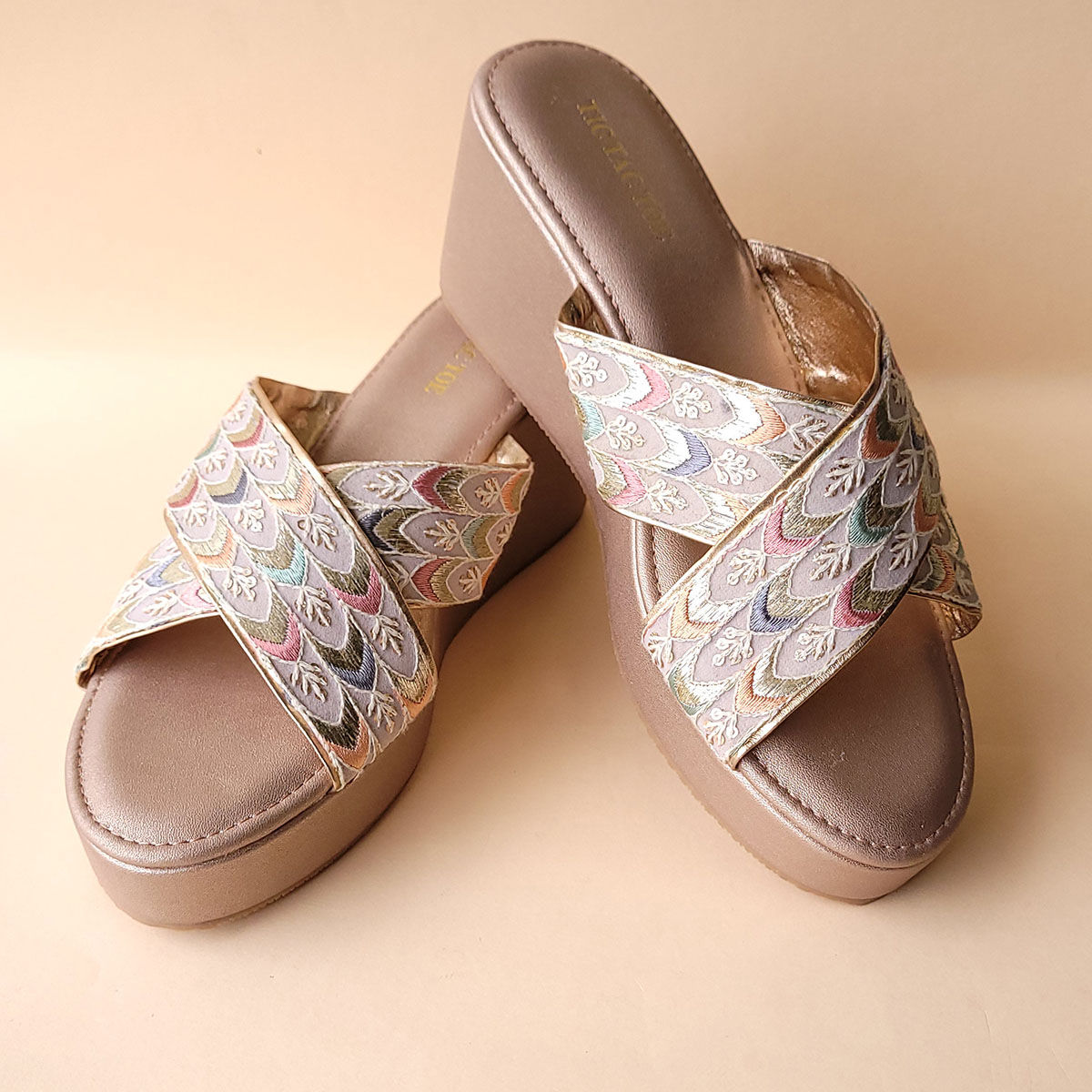 Buy Tic Tac Toe Copper Fabric Cross Wedges Online