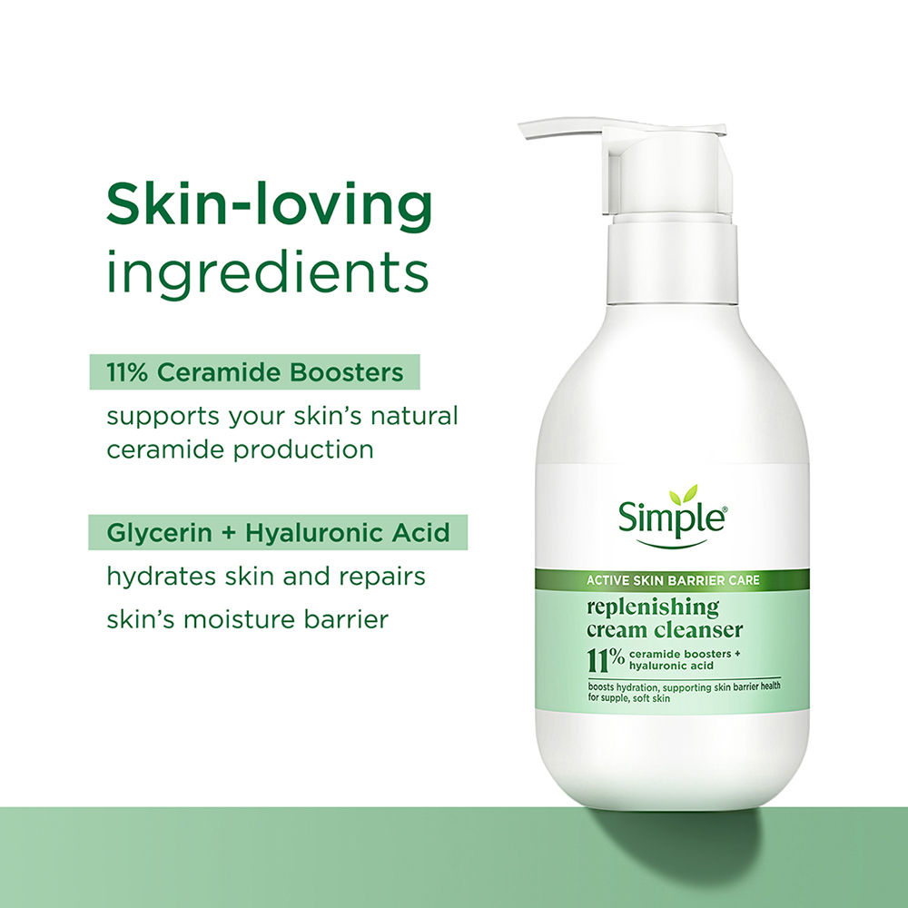 Buy Simple Barrier Care Replenishing Cream Cleanser With 11% Ceramide ...