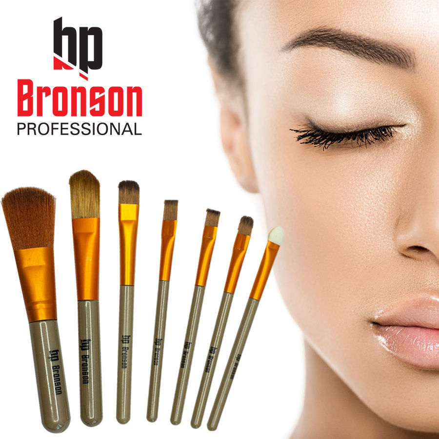 Bronson Professional Makeup Brush Set of 7 With Storage Box (Color May ...