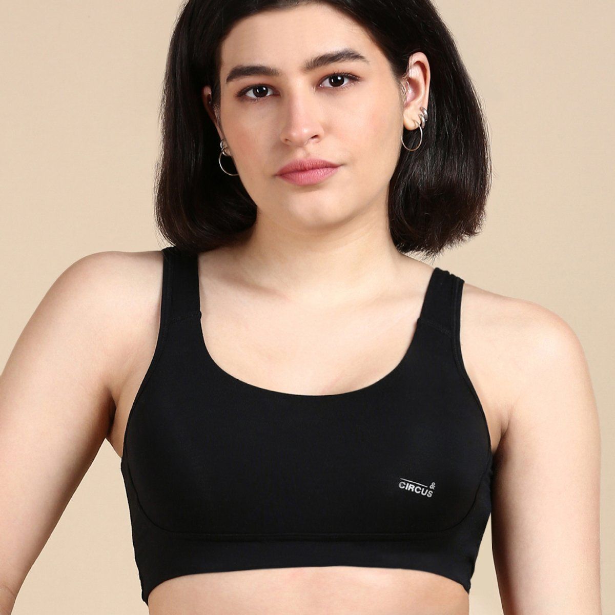 Buy Tailor and Circus Womens Tencel Modal Micro Sports Bra - Black Online