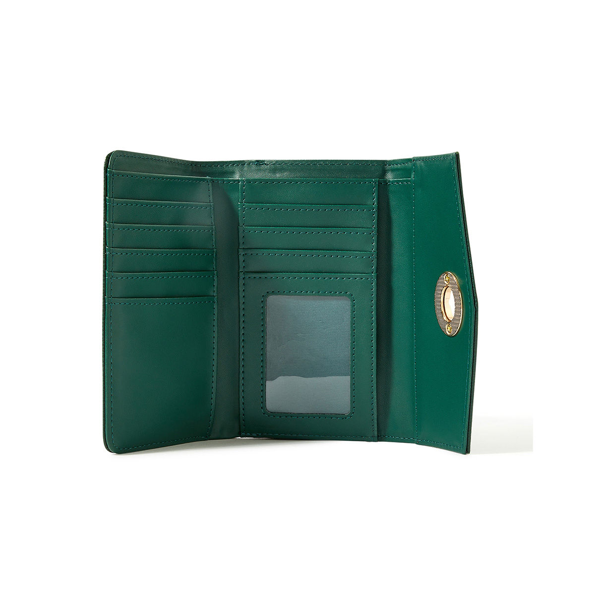 Accessorize London Womens Faux Leather Green Amy Wallet: Buy ...
