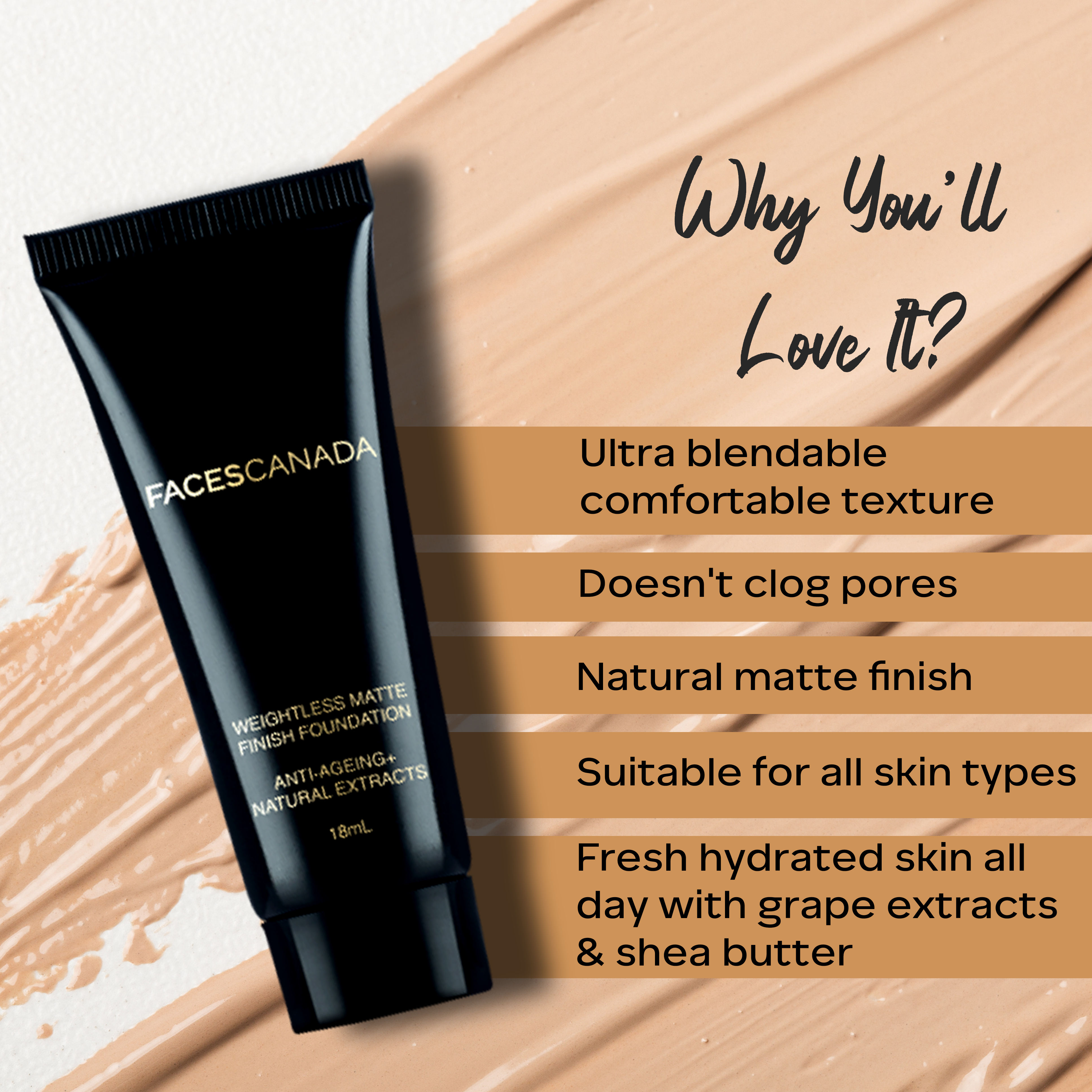 Faces Canada Mini Weightless Matte Finish Foundation: Buy Faces Canada ...