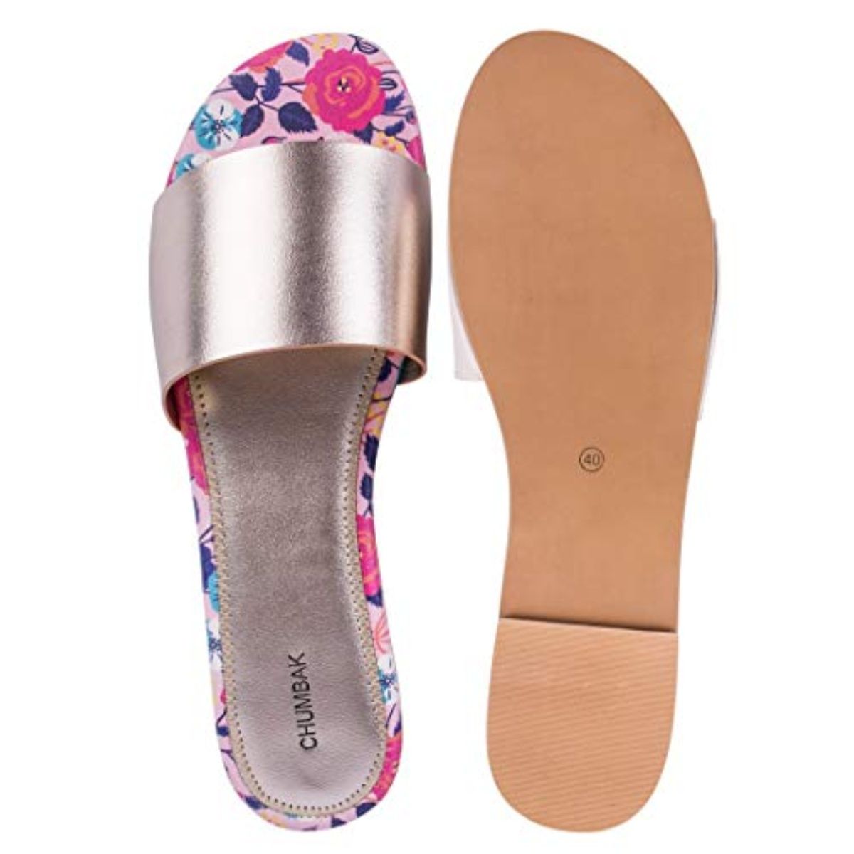 Buy Chumbak Roses Metallic Sliders Online
