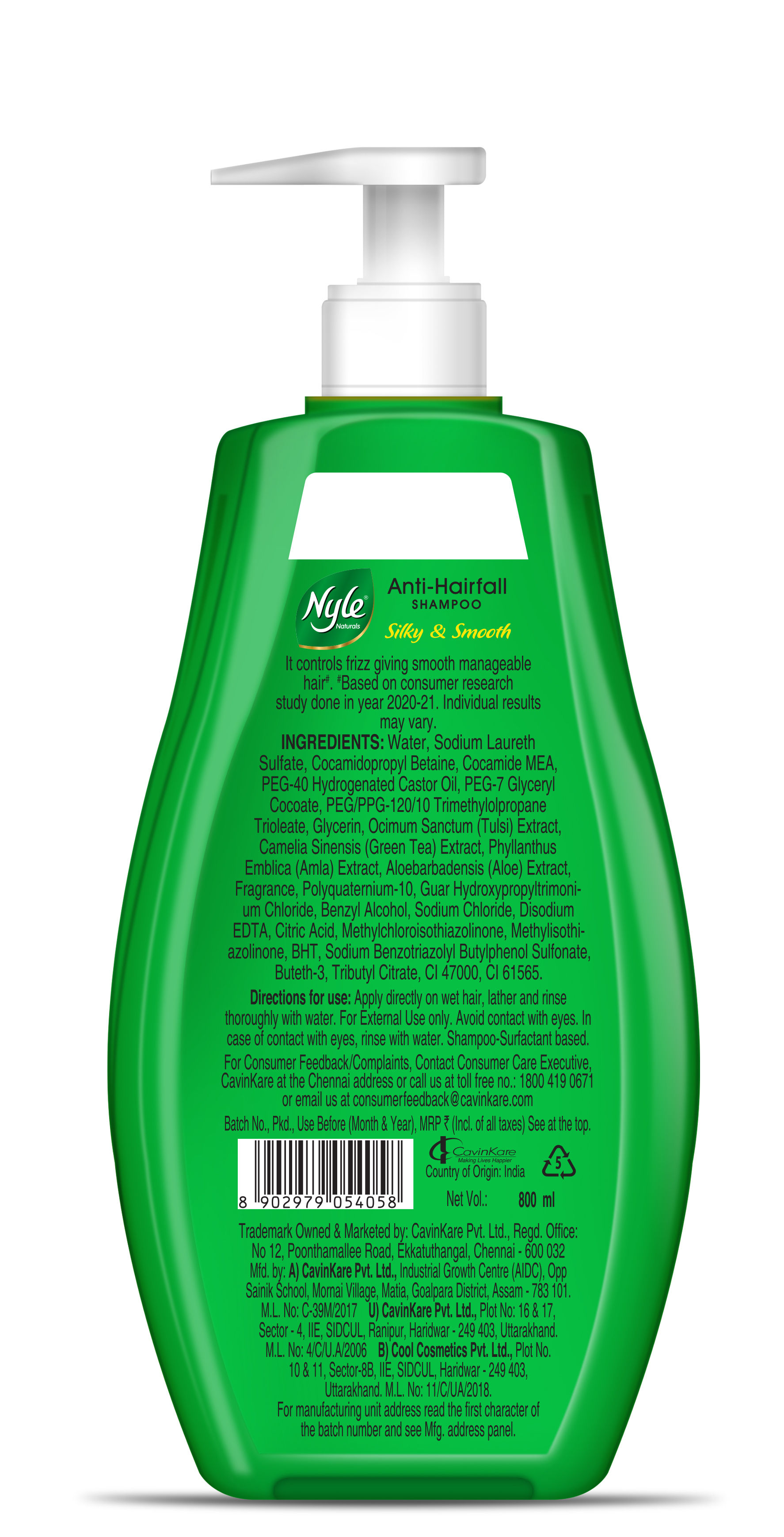 Nyle Naturals Silky & Smooth Anti Hairfall Shampoo with Goodness Of ...