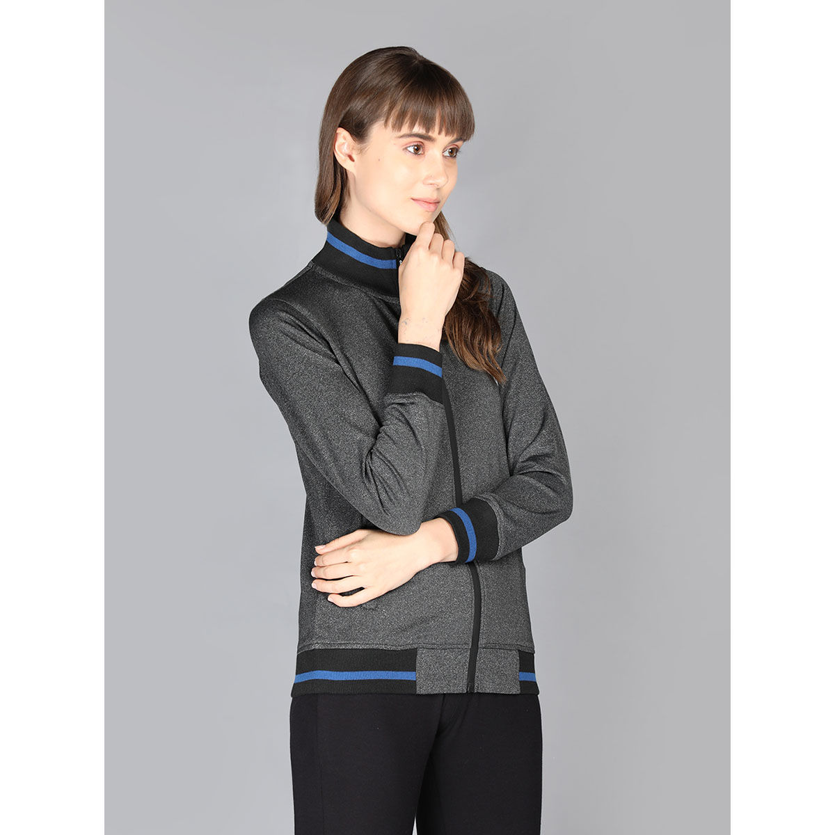 CHKOKKO Women Sports Zipper Jacket -grey: Buy CHKOKKO Women Sports ...