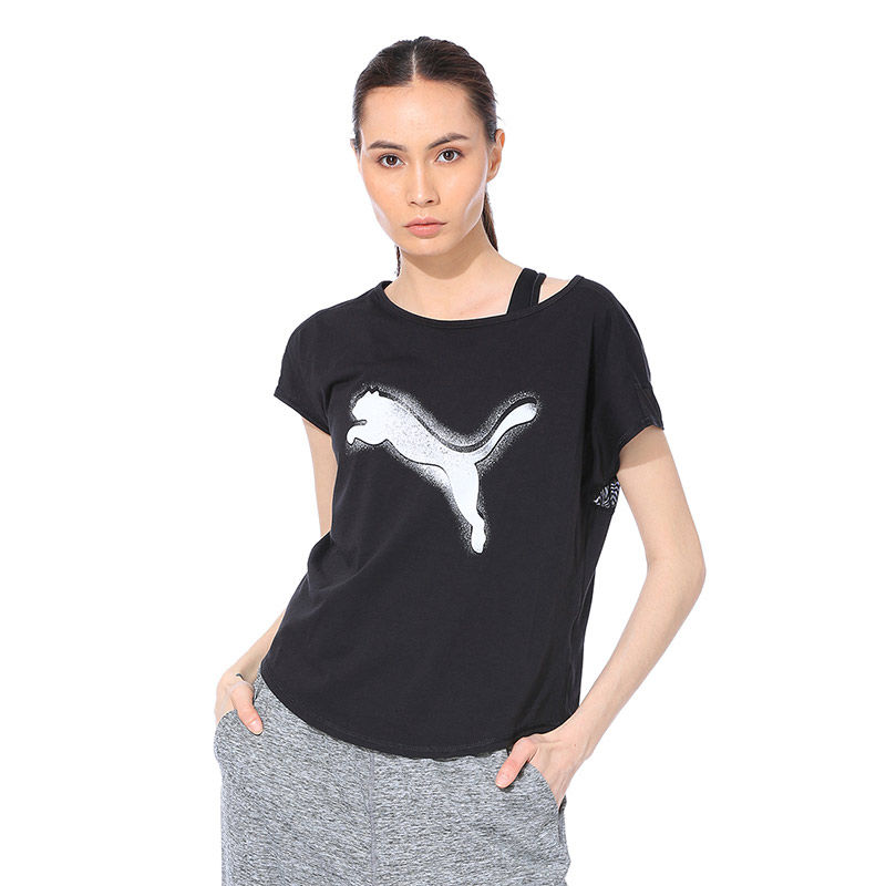 Buy Puma Studio Mesh Cat Yoga Tee Black Online
