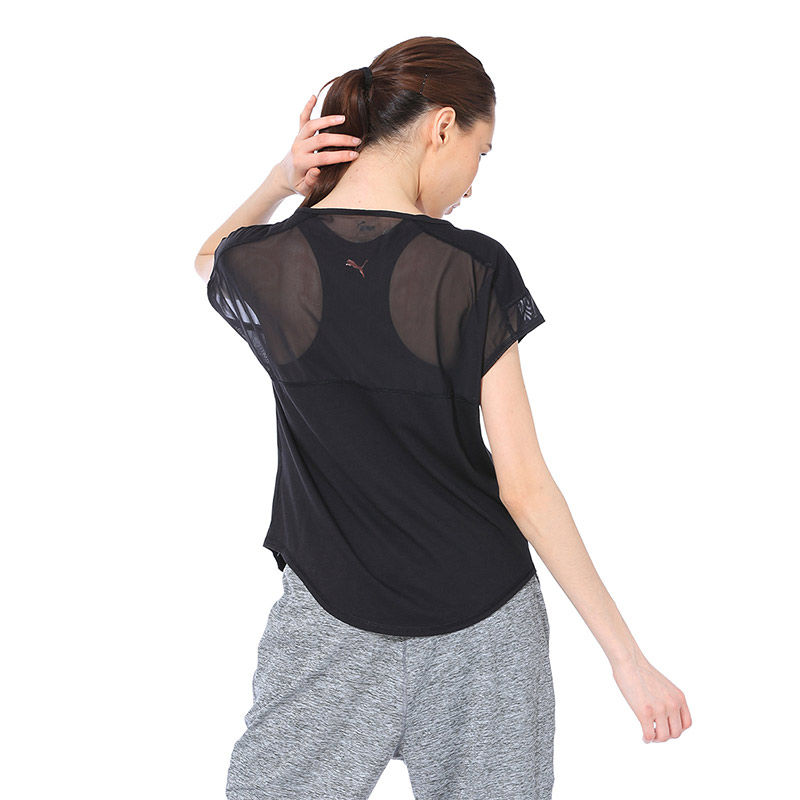 Buy Puma Studio Mesh Cat Yoga Tee Black Online