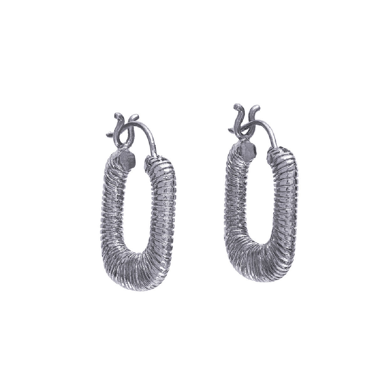 Buy Ethnic Andaz Silver Threaded Rectangular Hoops Online
