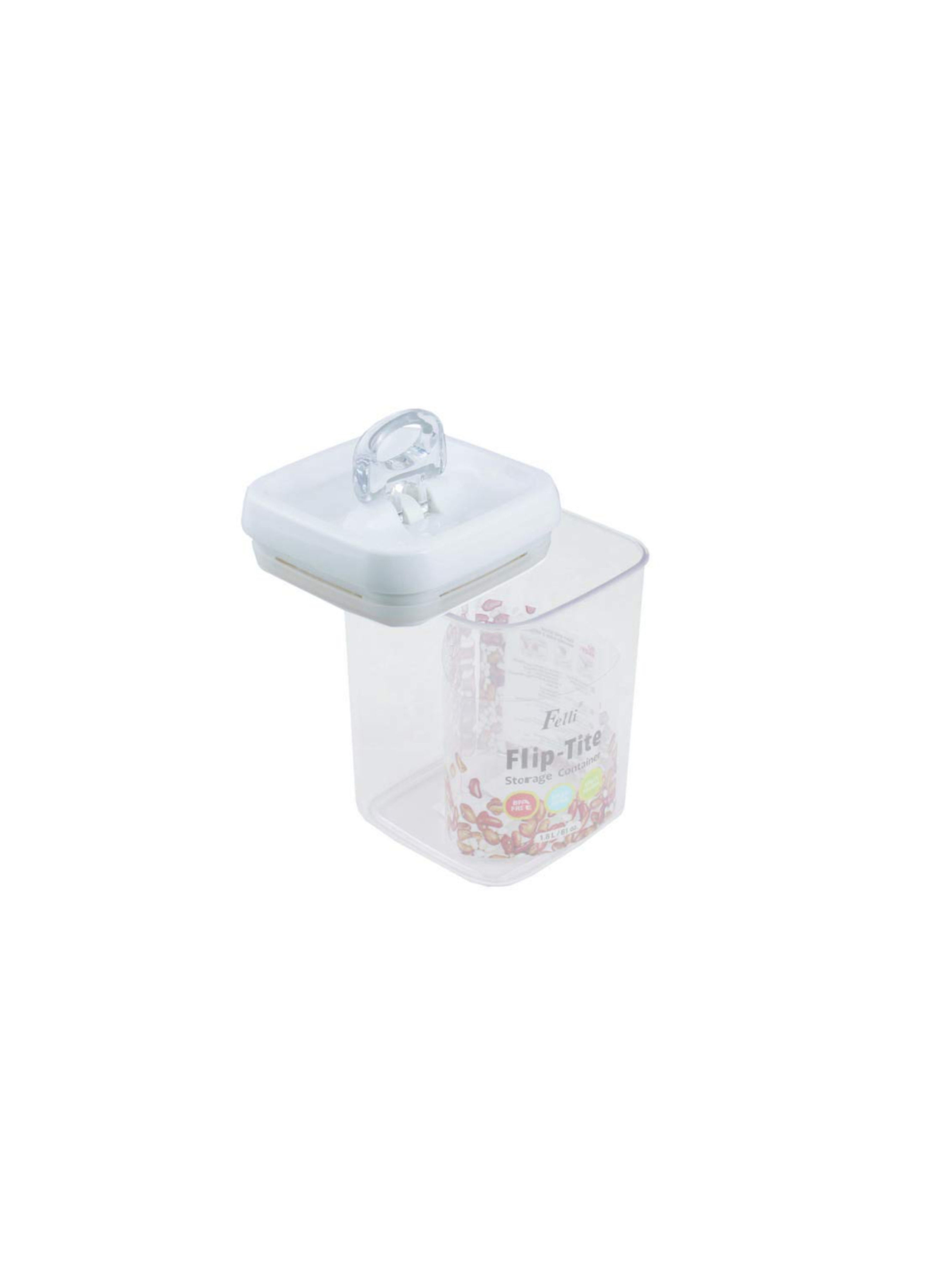 Felli Flip-tite Acrylic Square Food Storage Transparent Container, 1.8 ...