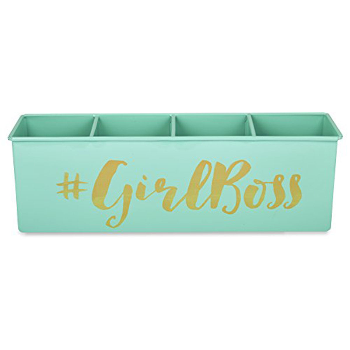 Buy Living With Elan Metal Girlboss Desk Organizer 4 Compartments Pen ...