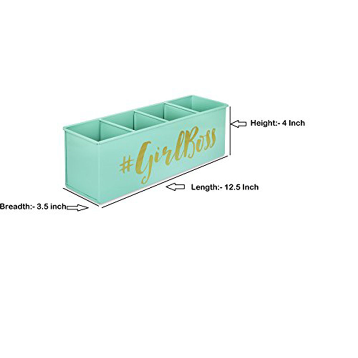 Buy Living With Elan Metal Girlboss Desk Organizer 4 Compartments Pen ...