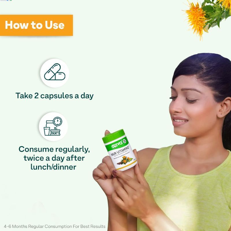 Oziva Hair Vitamins (with Dht Blocker & Omega 3) For Better Hair Growth ...