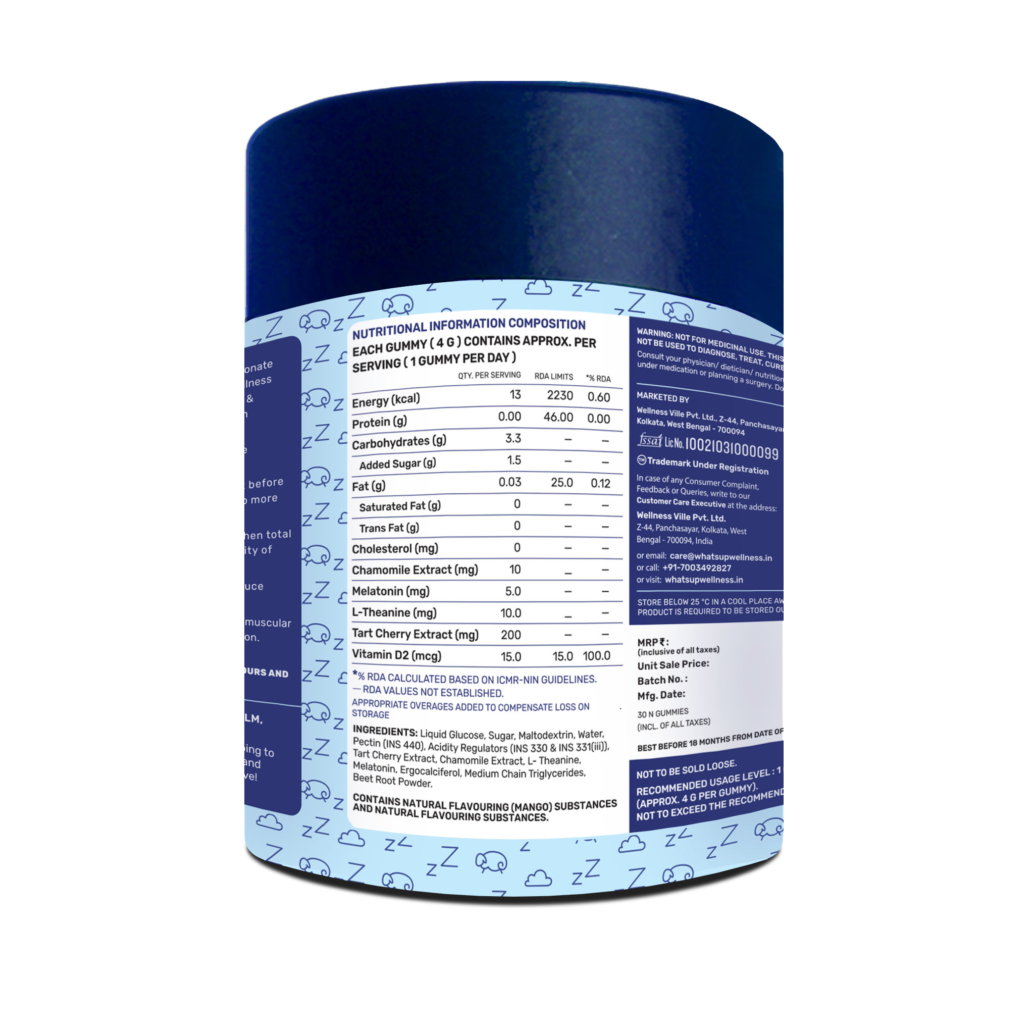 Buy What's Up Wellness Sleep Gummy Muscle Recovery Online