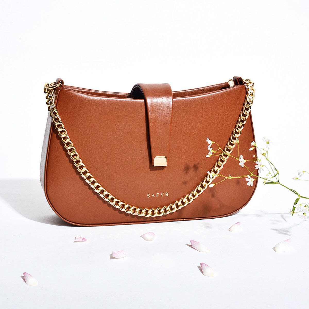 Buy Safyr Scarlett Tan Sling Bag Online