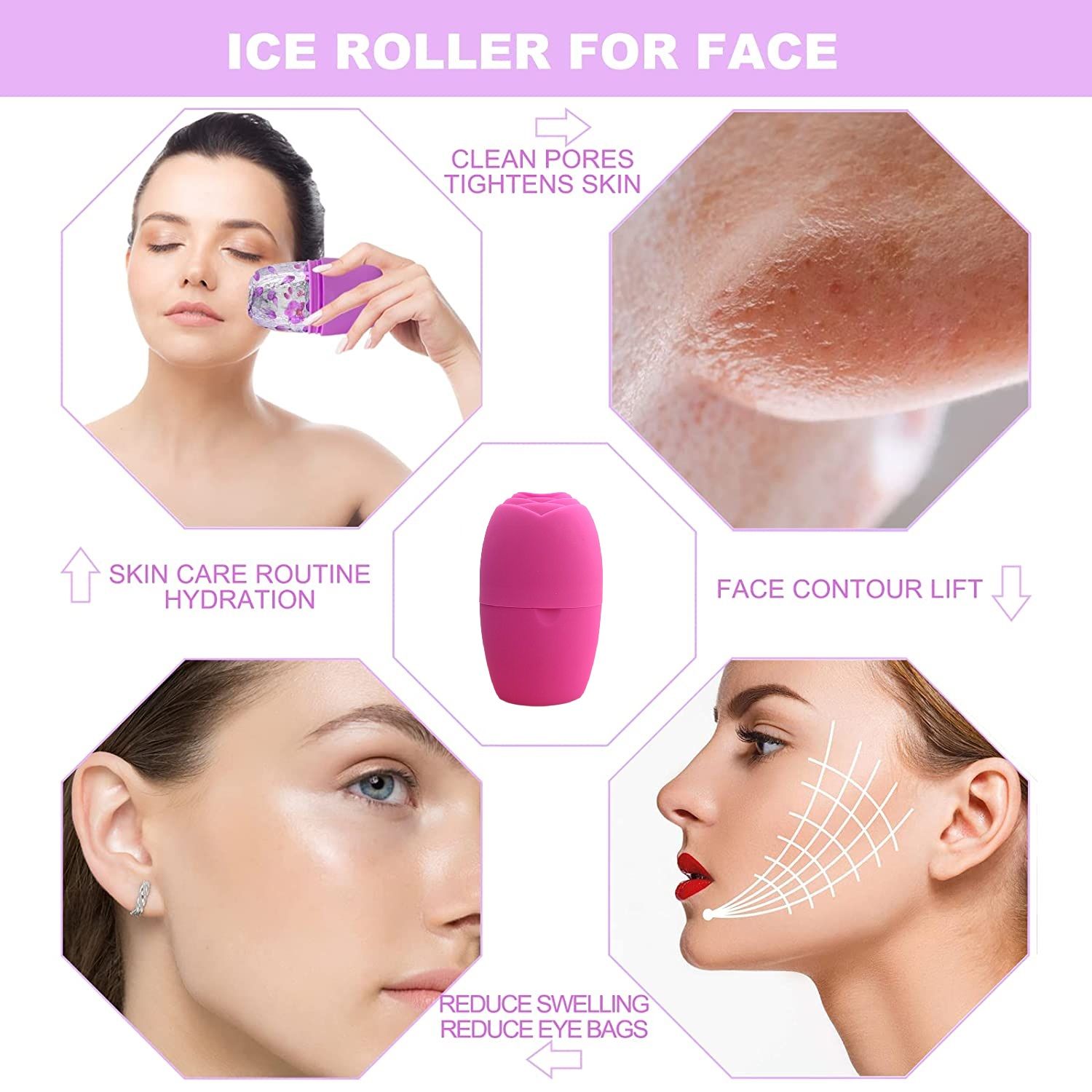 Buy Getmecraft Ice Facial Roller For Face And Eye, Silicone Ice Mold ...