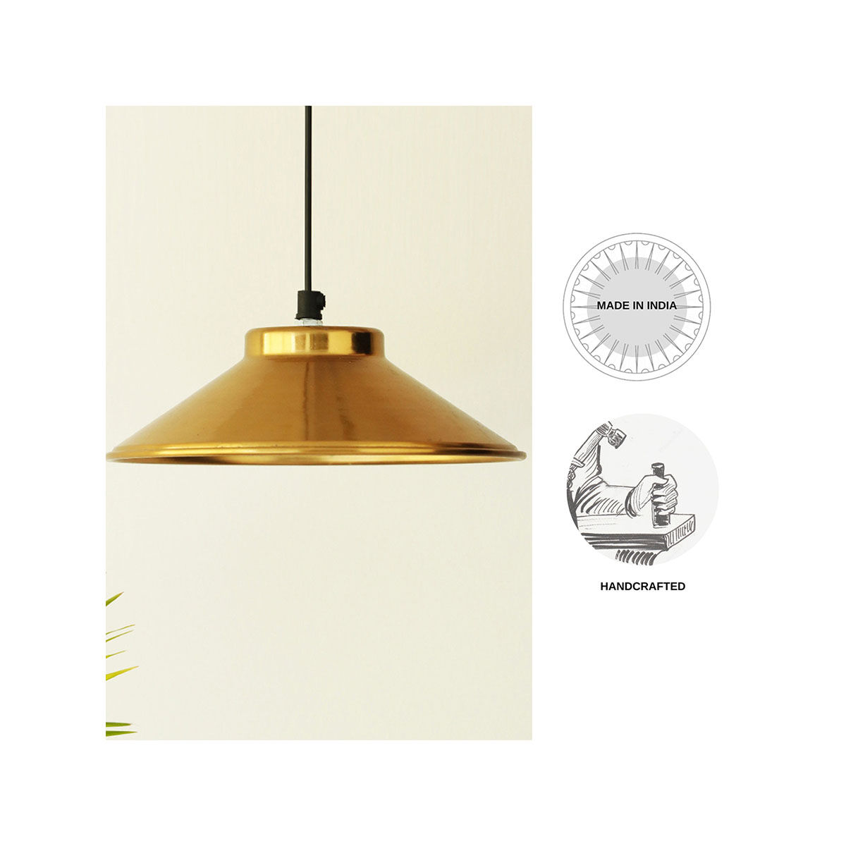 Buy ExclusiveLane Modern Gold Elevated Disk Hanging Pendant Lamp Shade ...