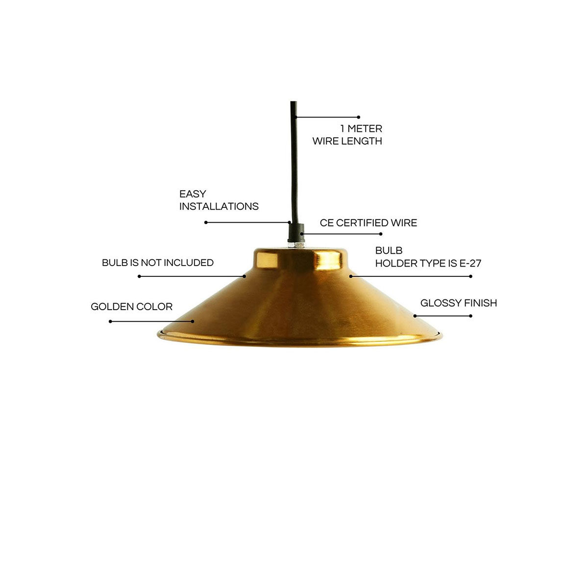 Buy ExclusiveLane Modern Gold Elevated Disk Hanging Pendant Lamp Shade ...