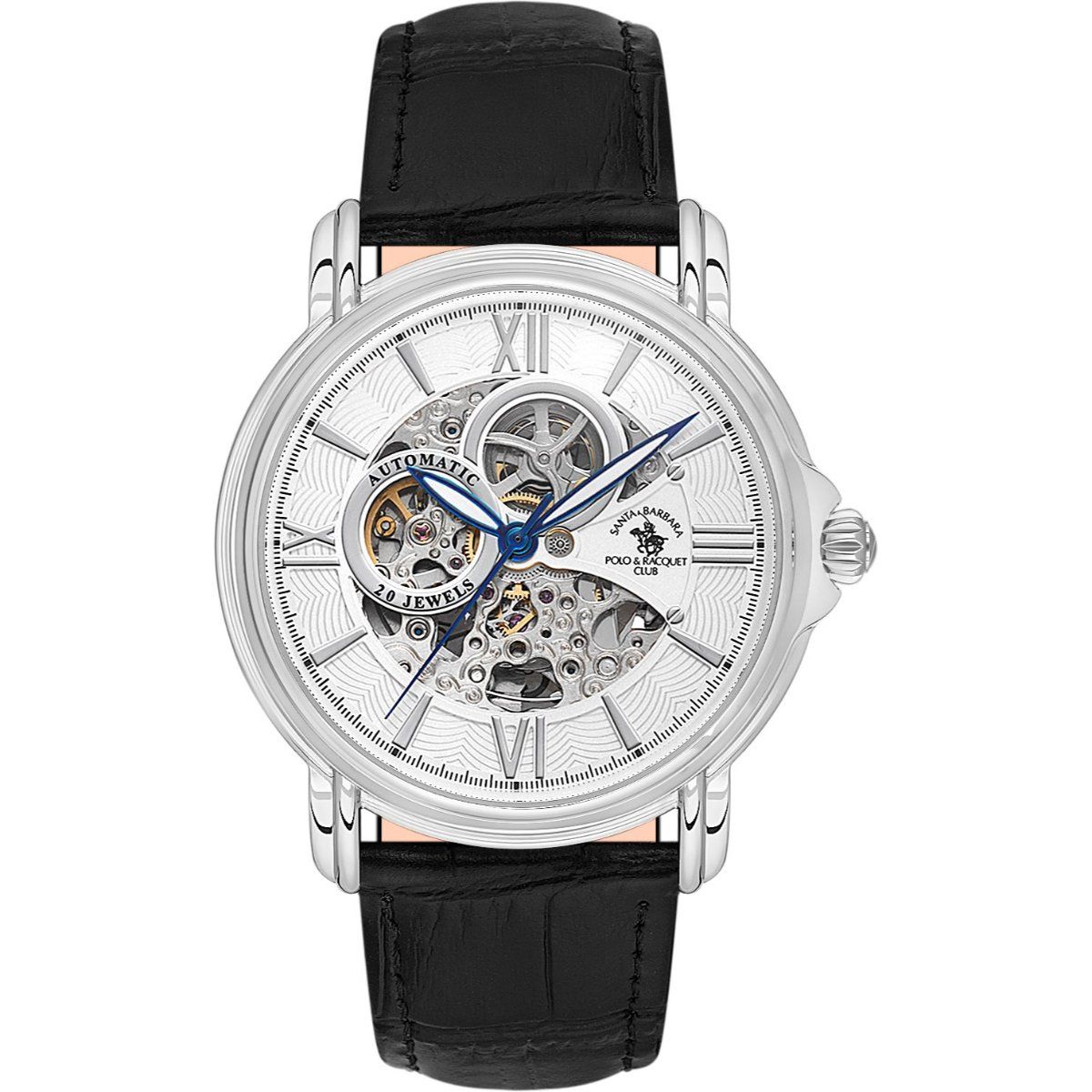 Buy Santa Barbara Polo & Racquet Club Men Silver Round Dial Analog ...