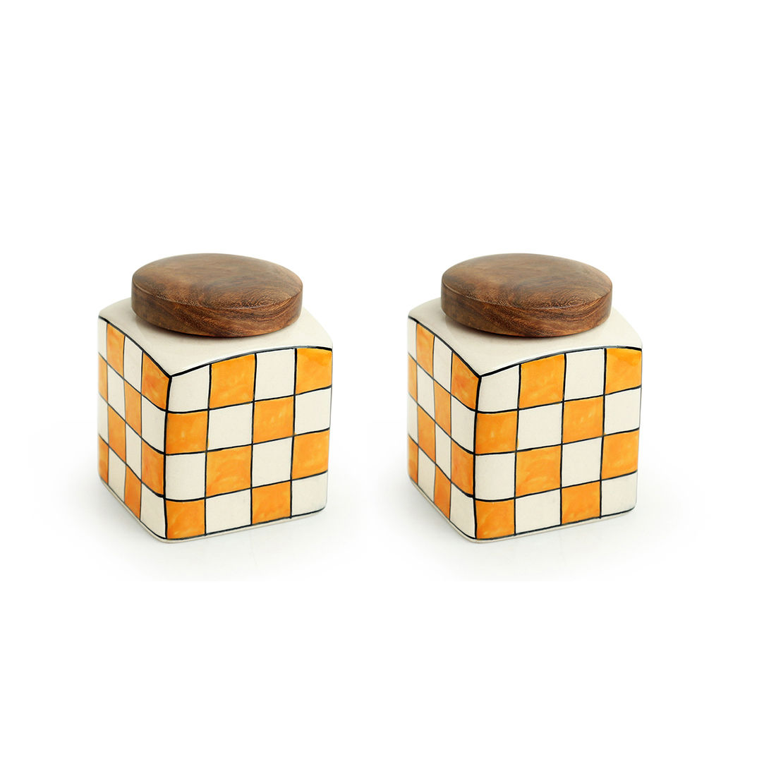 Buy ExclusiveLane Shatranj Checkered Storage Jars & Containers ...