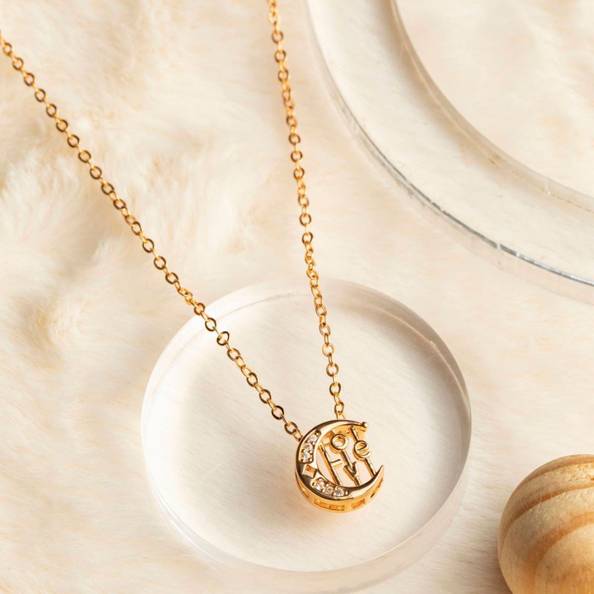 Buy PRITA Moon Love Rose Gold Necklace Online