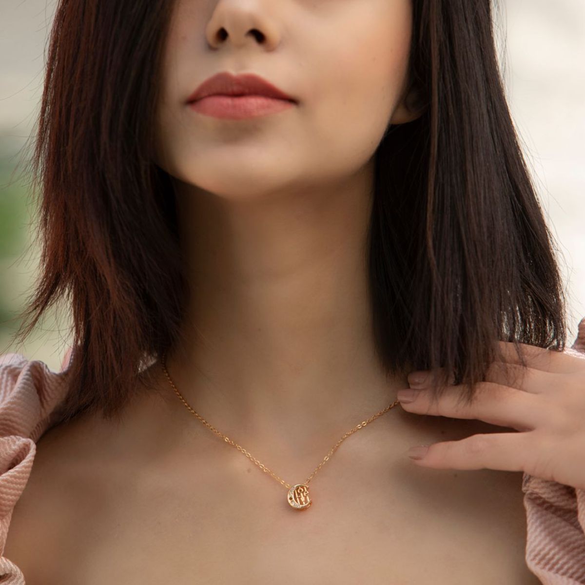 Buy PRITA Moon Love Rose Gold Necklace Online