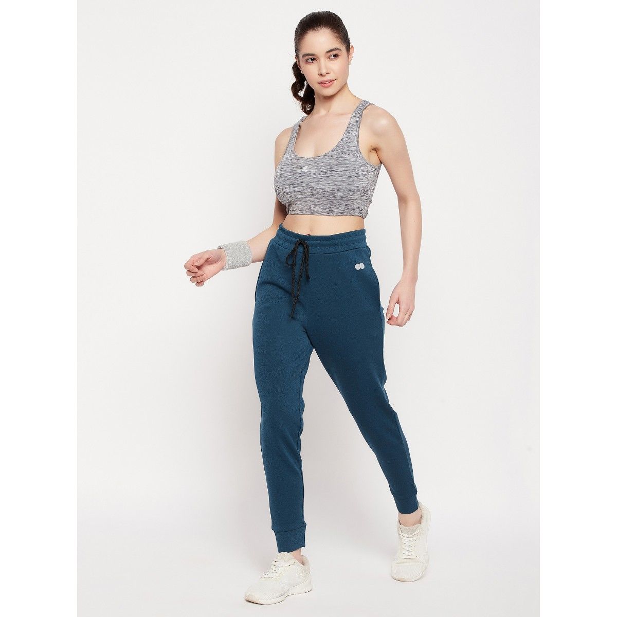 Buy Clovia Snug Fit Active Blue Joggers Blue Online