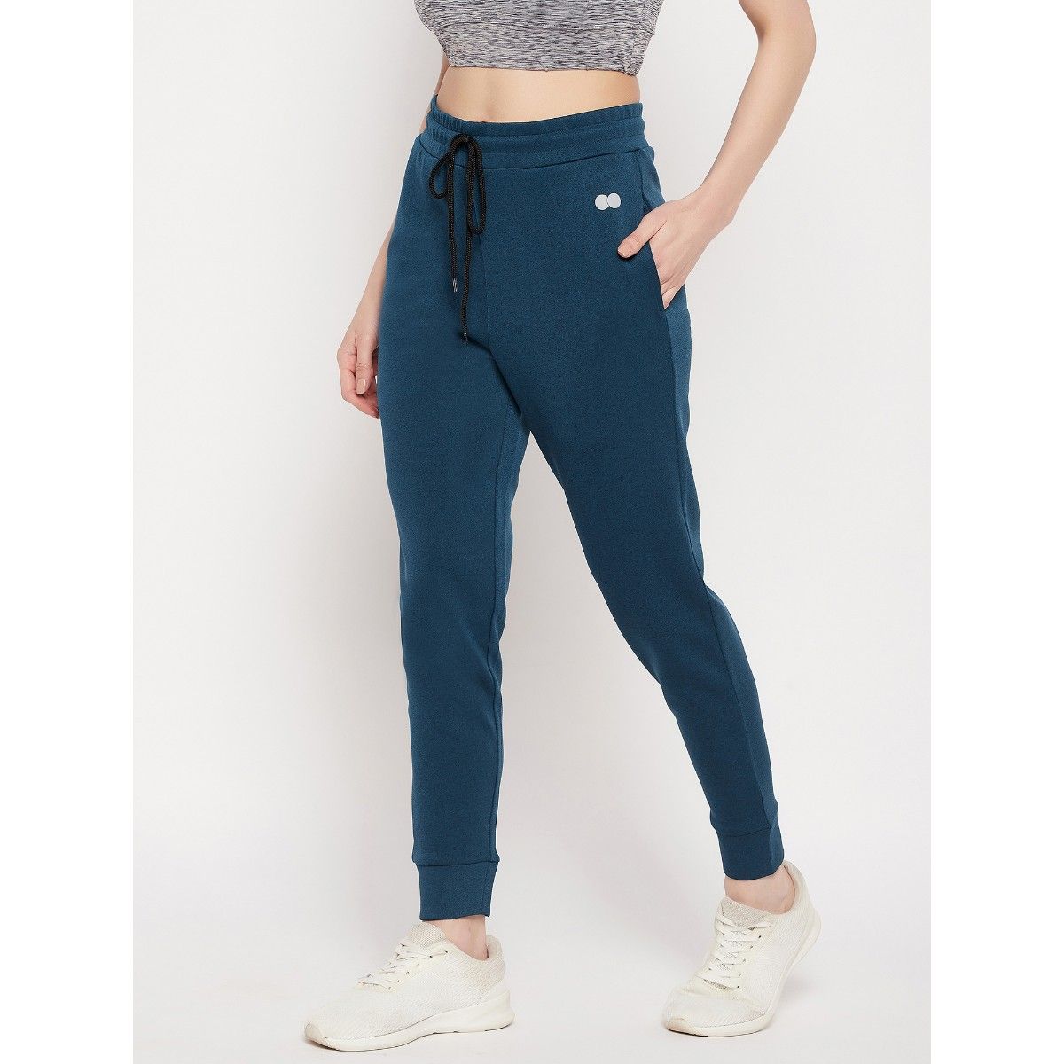 Buy Clovia Snug Fit Active Blue Joggers Blue Online